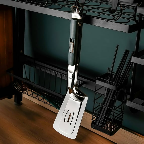 2-in-1 Stainless Steel Kitchen Spatula Flipping Fish Turner Clip Multi ...