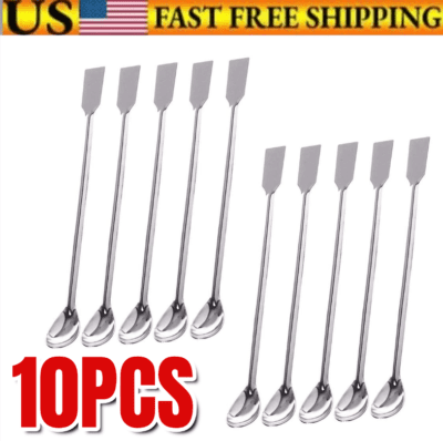 2 in 1 Stainless Steel Lab Spoon Spatula/Laboratory Sampling Spoon ...