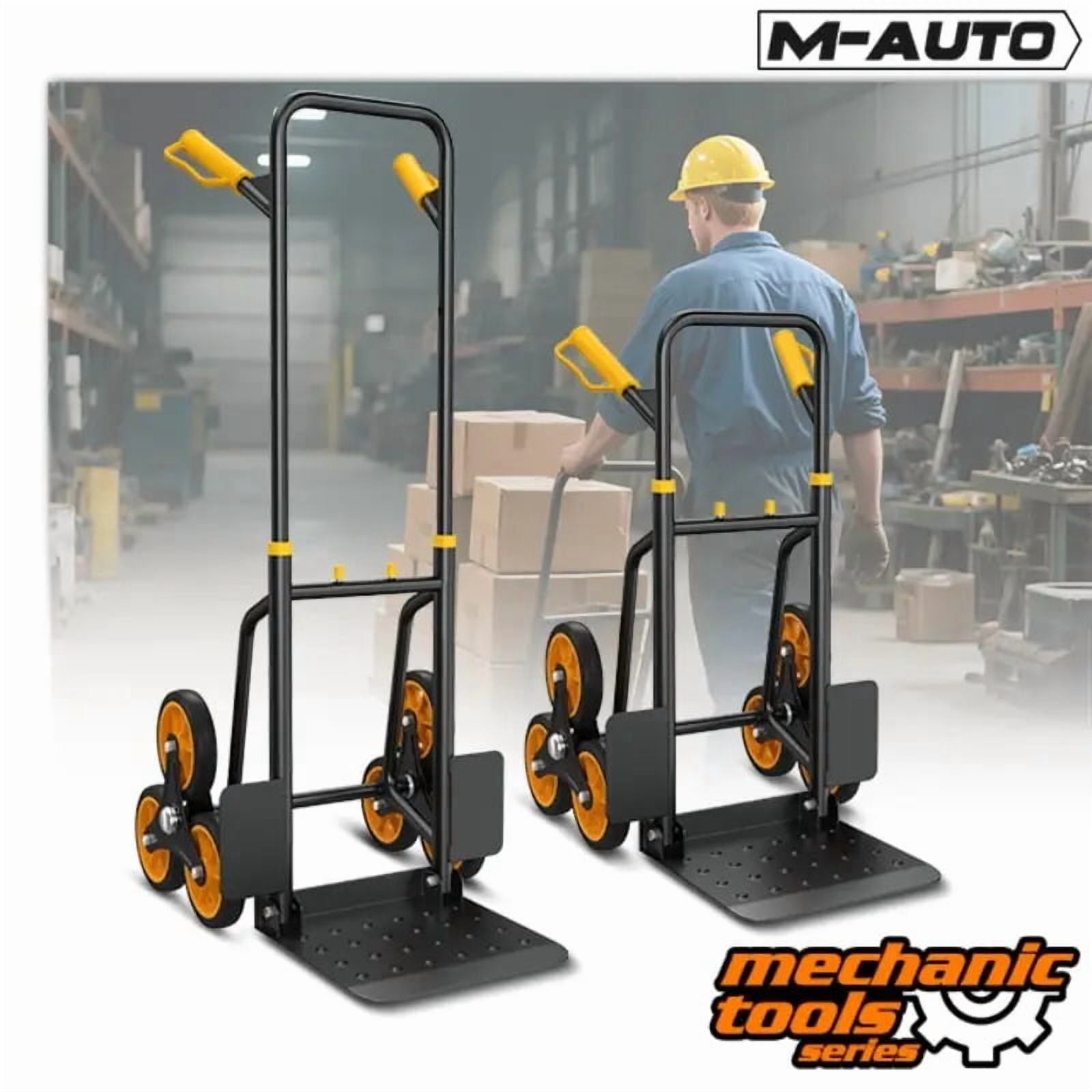 2-in-1 Stair Climbing Hand Truck and Dolly – Heavy Duty 6-Wheel Trolley ...