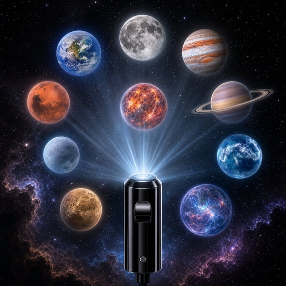 2-in-1 Star Projector Night Light with 360° Adjustable LED, USB Powered ...