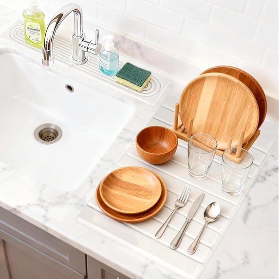 2-in-1 Stone Drying Mat Kit – Faucet Mat for Kitchen Sink & Drying ...