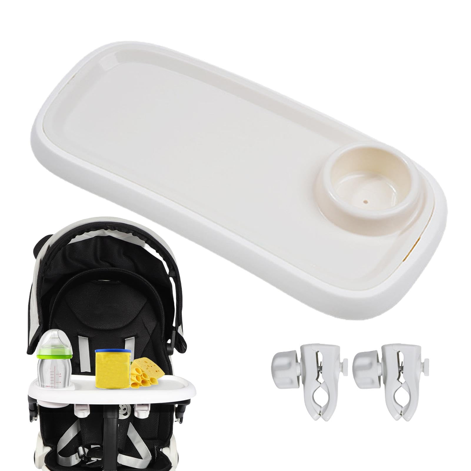 2-in-1 Stroller Snack Tray with Cup Holder, Stroller Tray Attachment ...