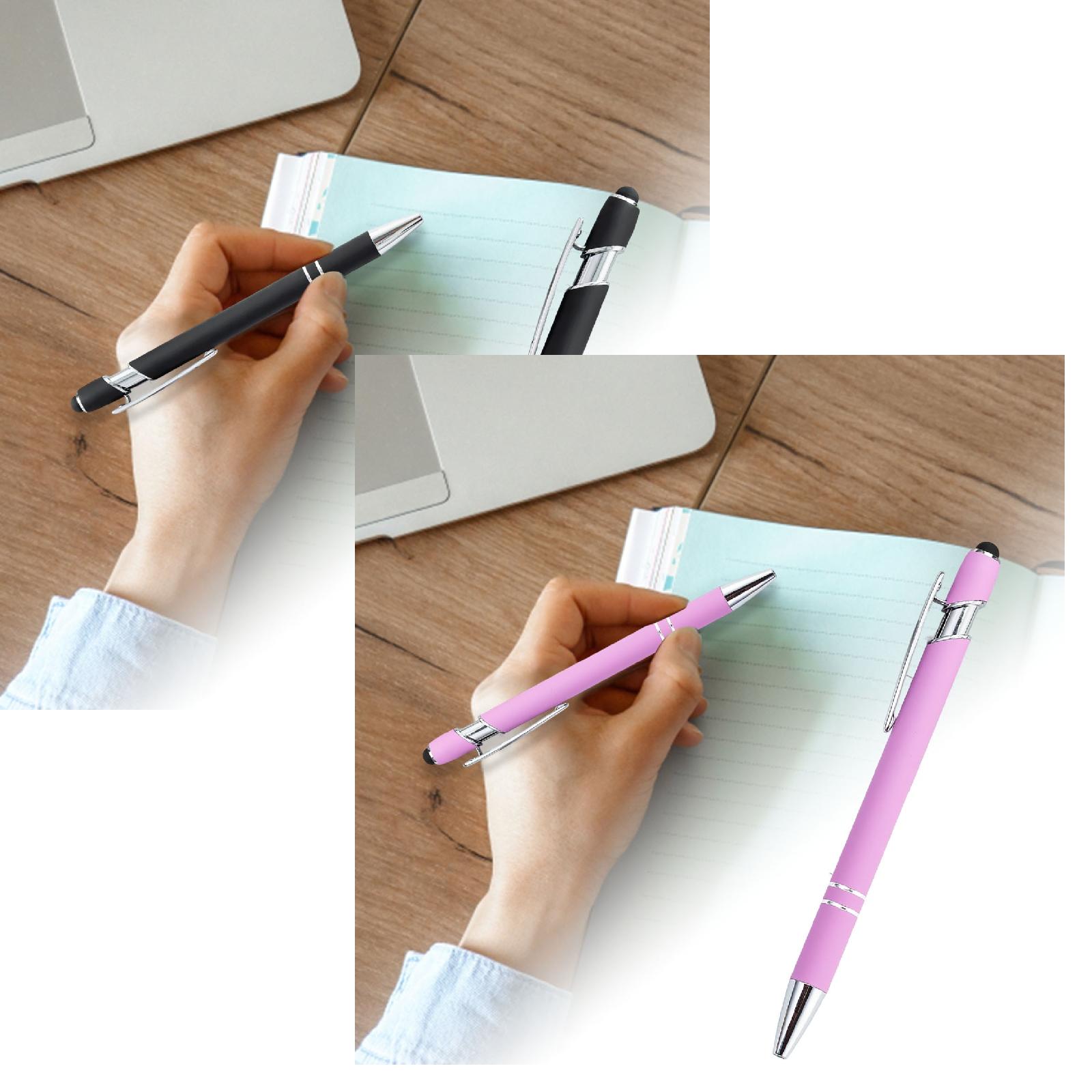 2-in-1 Stylus Pen for Touchscreen with 0.7mm Ballpoint & 6mm Capacitive ...