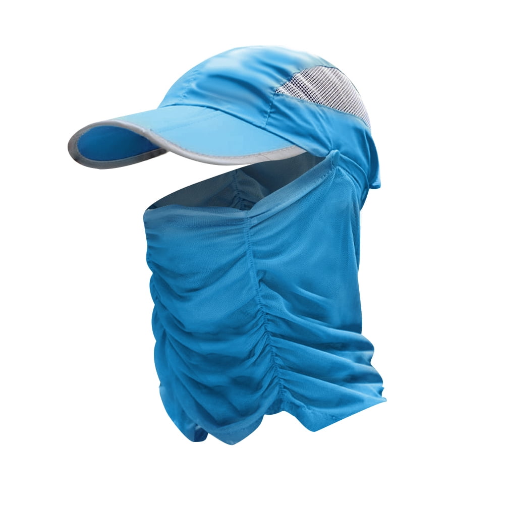 2-in-1 Sun Hat with Detachable Neck Face Flap Cover Breathable Fishing ...
