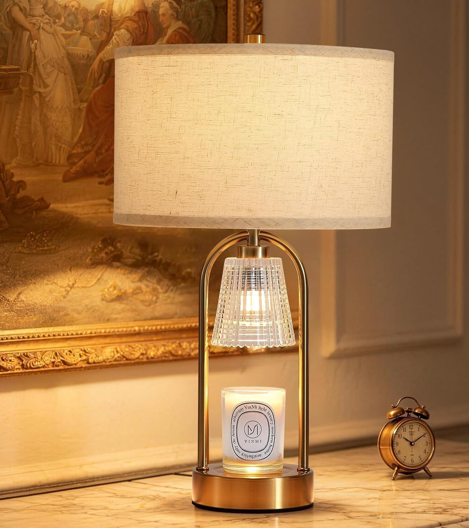 2-in-1 Table Lamp Candle Warmer Lamp with Timer & Dimmer,Large Wax Melt ...