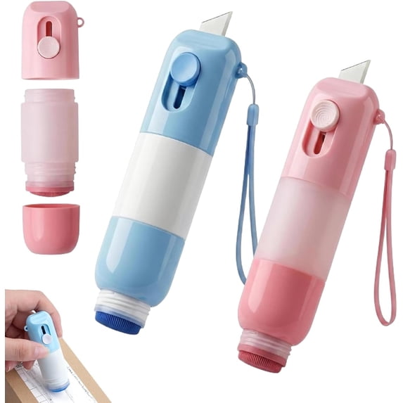 2-in-1 Thermal Paper Eraser with Correction Fluid & Unboxing Knife for ...
