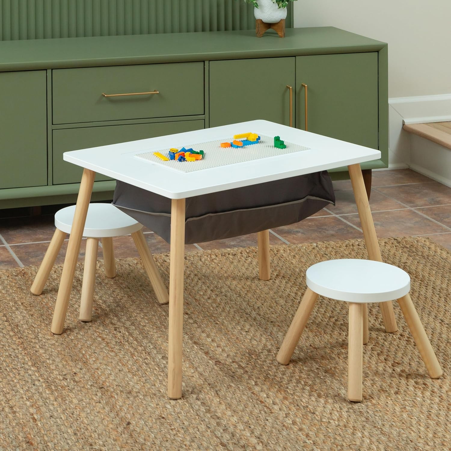 2 in 1 Toddler Activity Table, Kids Wooden Sensory Play Table and Chair ...