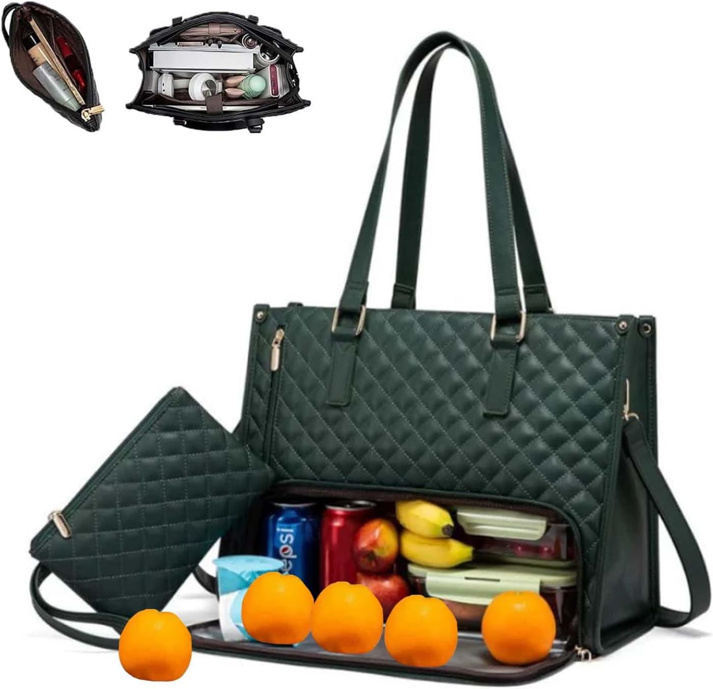 2 in 1 Tote Bag Lunch Bag Combo,Lunch Tote Bag for Women, Large ...
