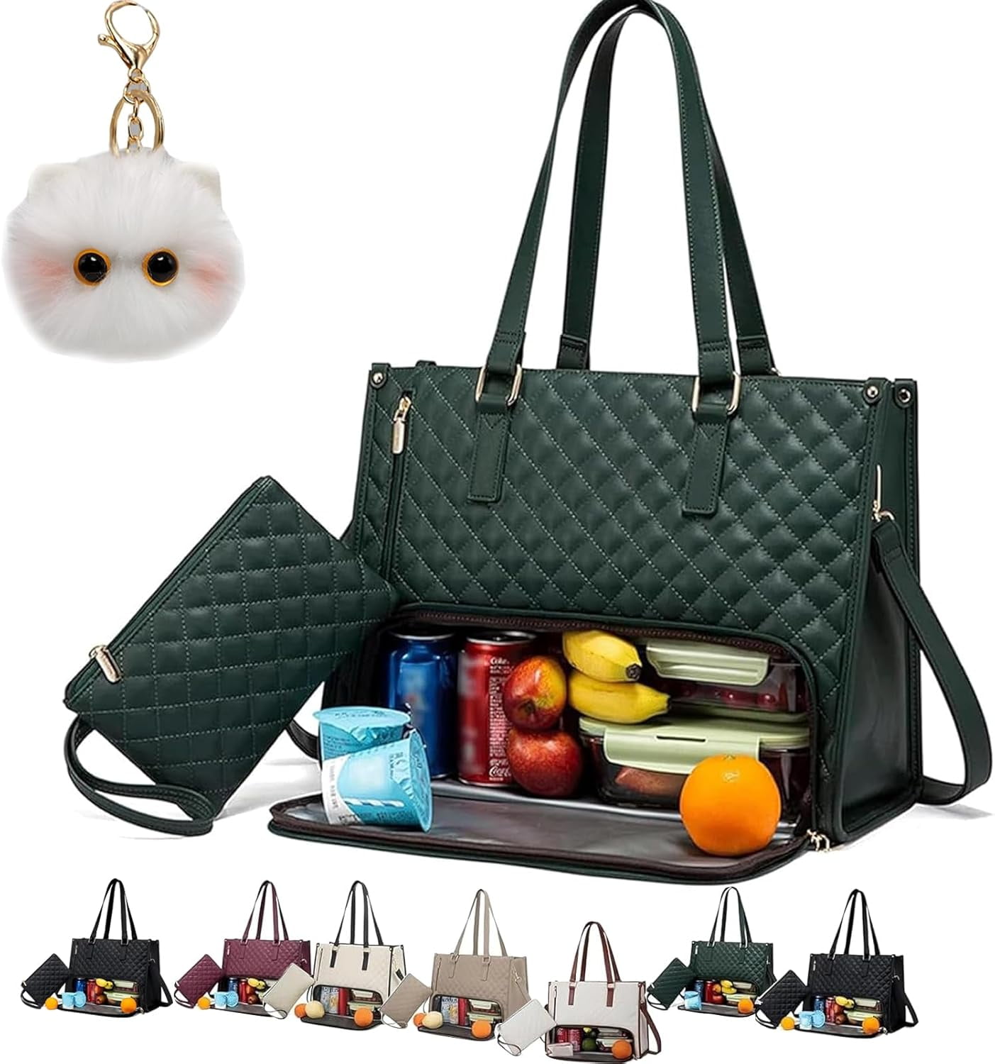 2 in 1 Tote Bag Lunch Bag Combo, Packuum 3 in 1 Tote Bag, 15.6 Inch ...