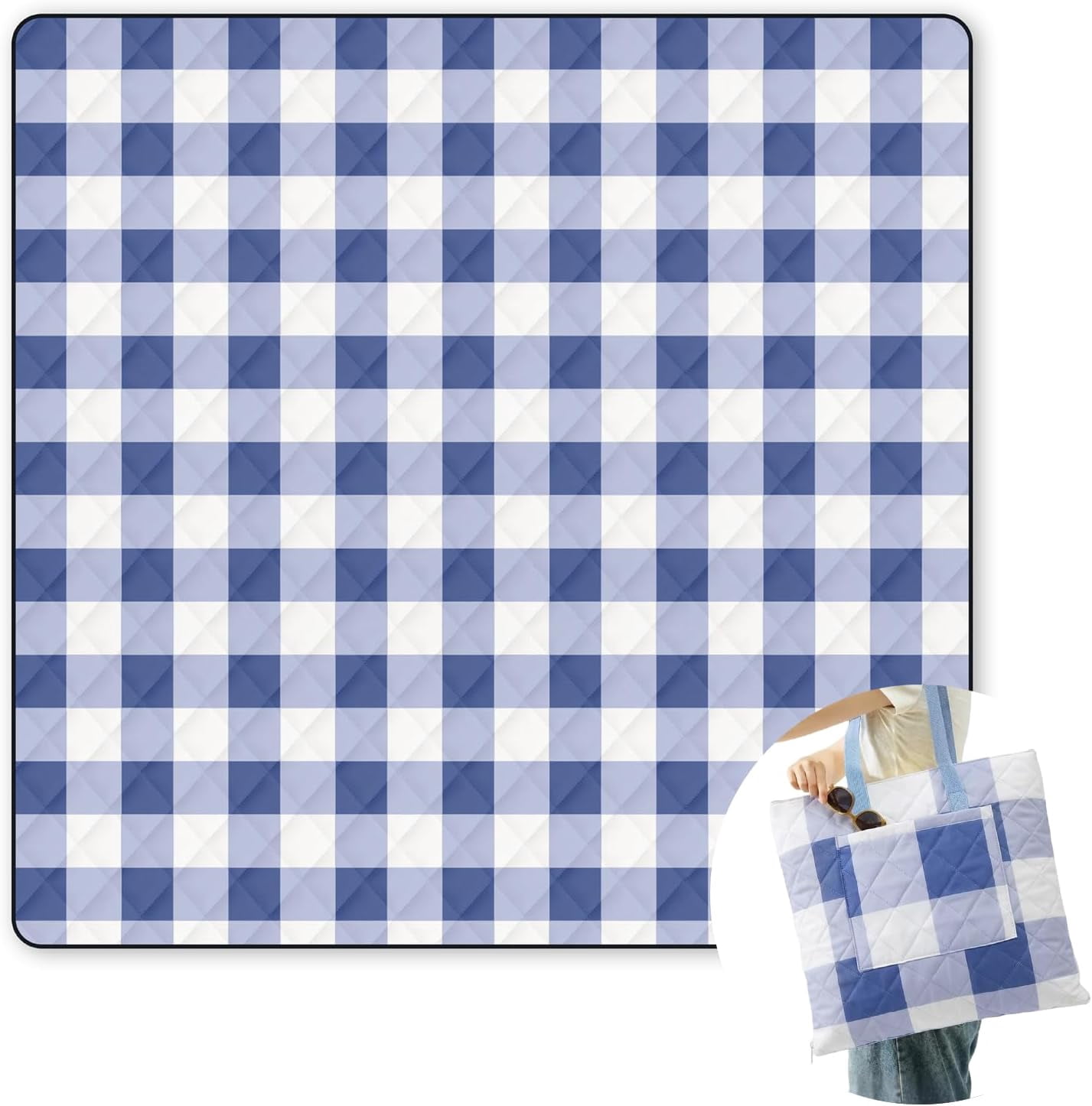 2 in 1 Tote Picnic Blanket Waterproof Outdoor Camping Mat,Large ...