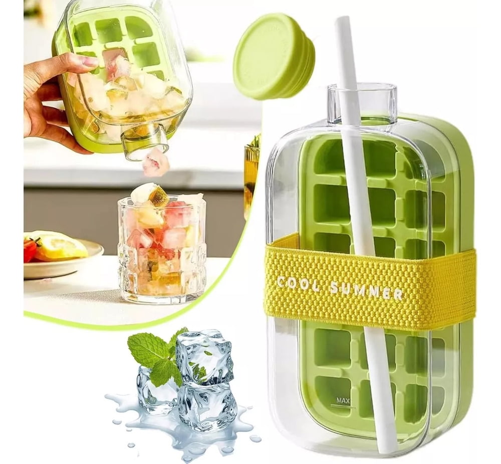 2-in-1 Touchless Ice Cube Water Bottle Leakproof BPA-Free Sports Bottle ...
