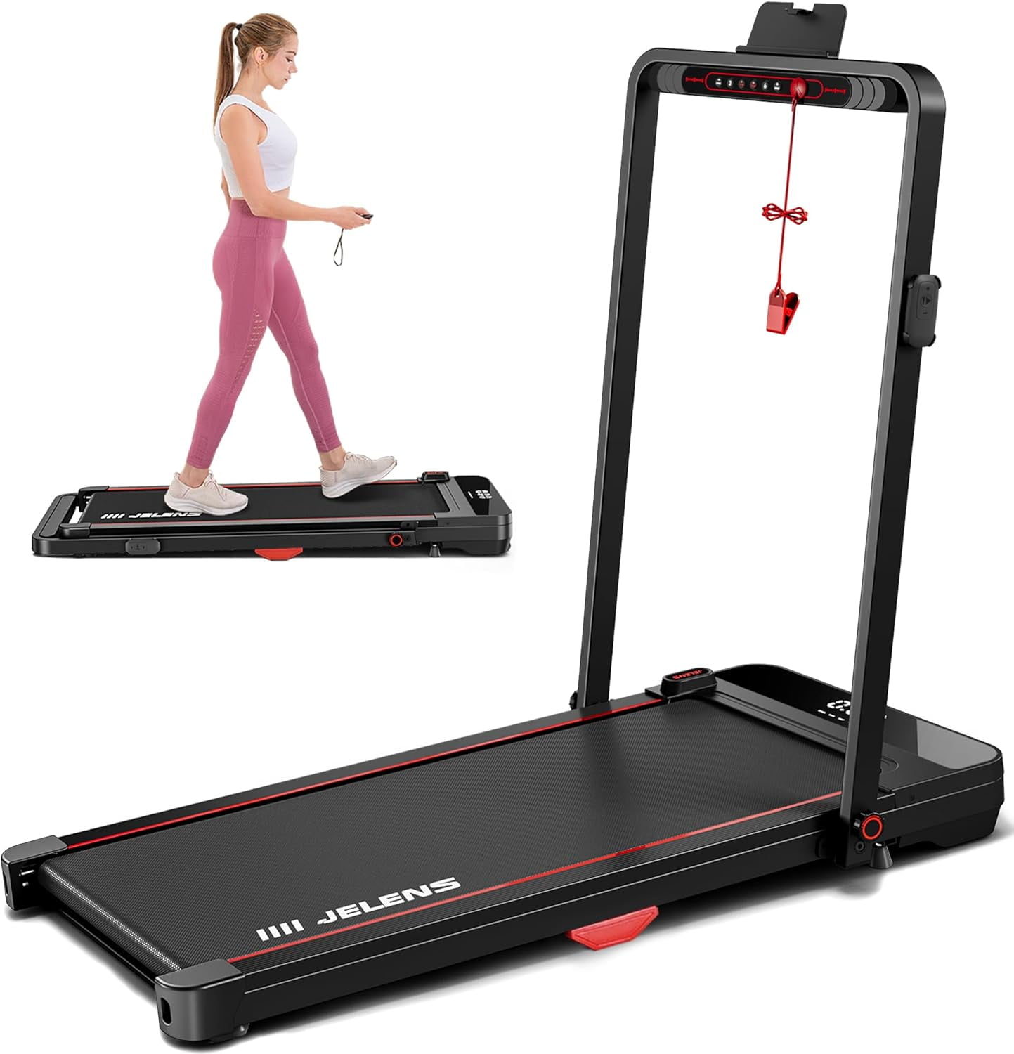 2 in 1 Treadmill, Walking Pad With Remote Control LED Display, Portable ...