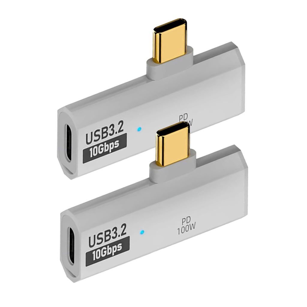 2 in 1 USB C Adapter 90 Degree USB C Male to Double Female Adapter USB ...