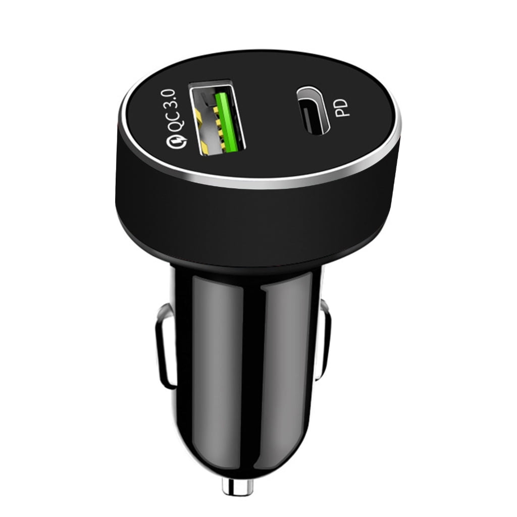 2 in 1 USB C+USB Car Charger Adapter Multiple Splitter with PD3.0 QC3.0 ...