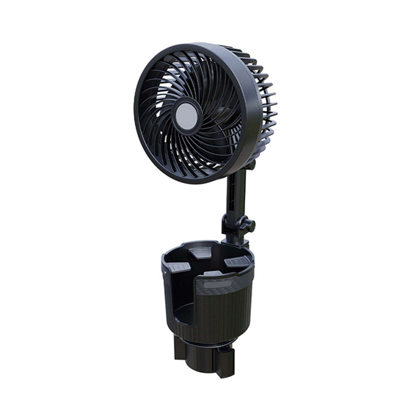 2-in-1 USB Fan Cup Holder Expander 360-Degree Rotation Strong Airflow ...