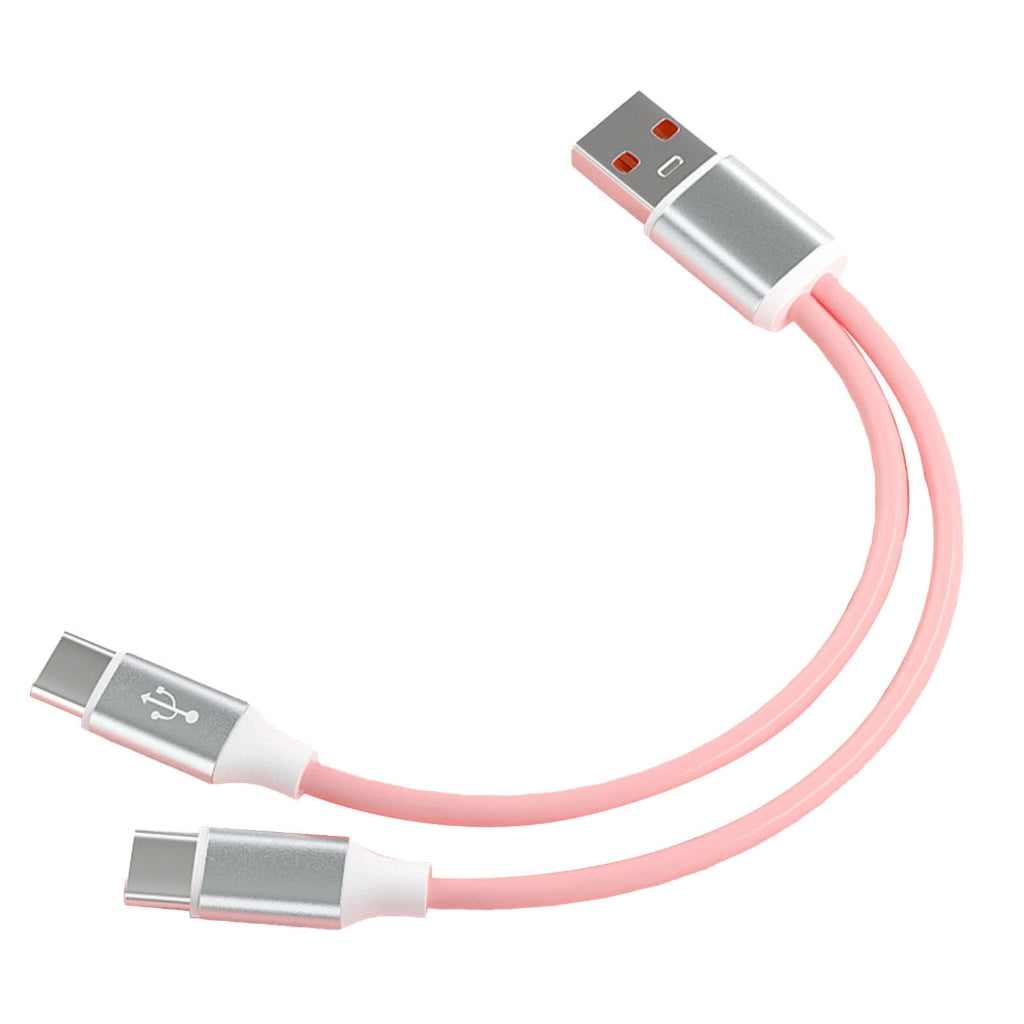 2 in 1 USB Splitters Cable USB to 2 Port Type C Data Syncs Charing ...