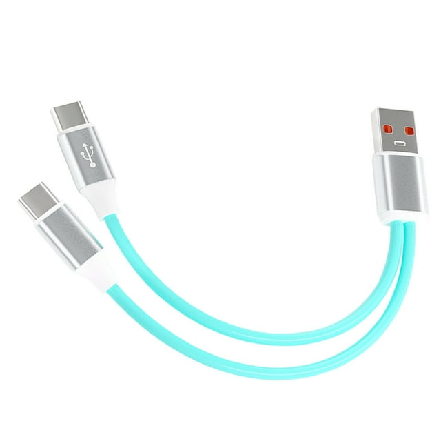 2 in 1 USB Splitters Cable USB to 2 Port Type C Data Syncs Charing ...