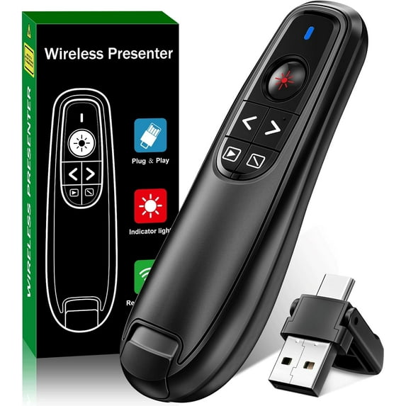2-in-1 USB Type C Presentation Clicker, Wireless Presentation Clicker ...