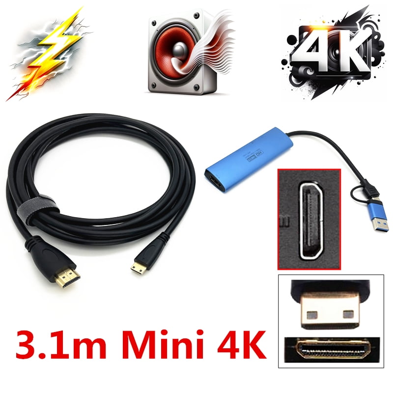 2-in-1 USB & Type-C to Micro/Mini HDMI Video Capture Card 4K Live ...