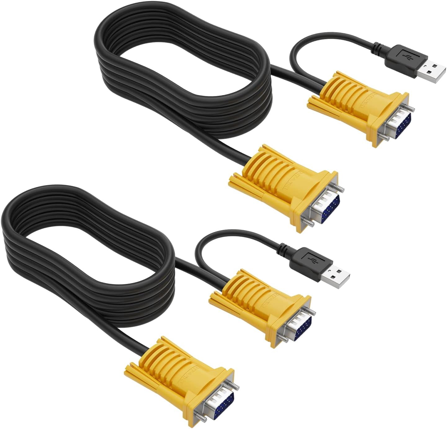 2-in-1 USB VGA KVM Cable for USB KVM Switch VGA (6ft 2packs) - Walmart.com