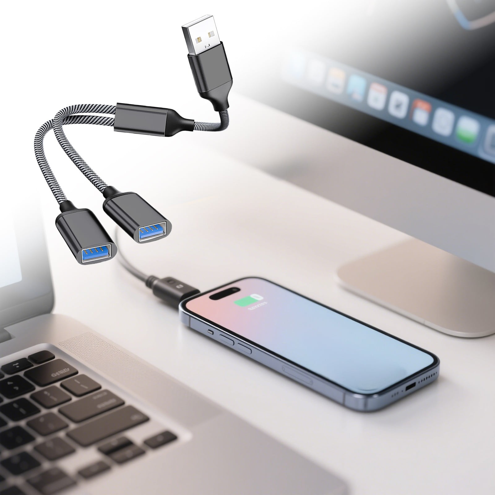 2-in-1 USB to Type-C Adapter - 480Mbps Speed, Plug-and-Play & Compact ...