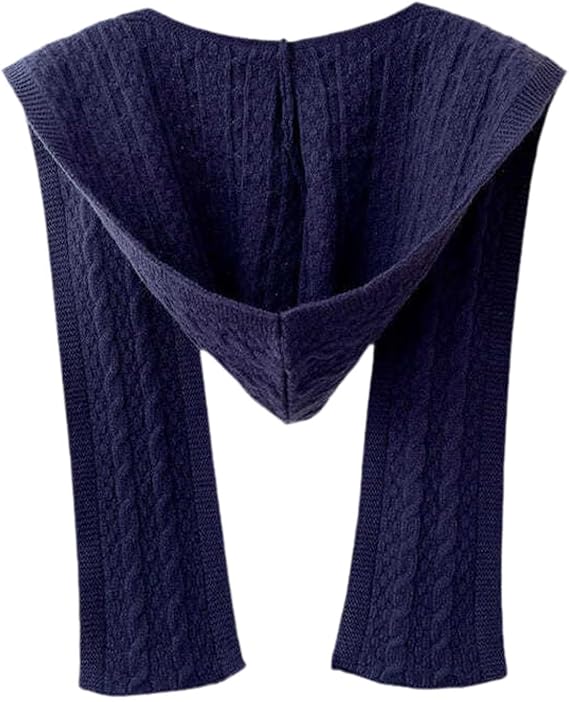 2-in-1 Unisex Hooded Scarf,Knitted Hooded Long Scarf Large Head Wrap ...
