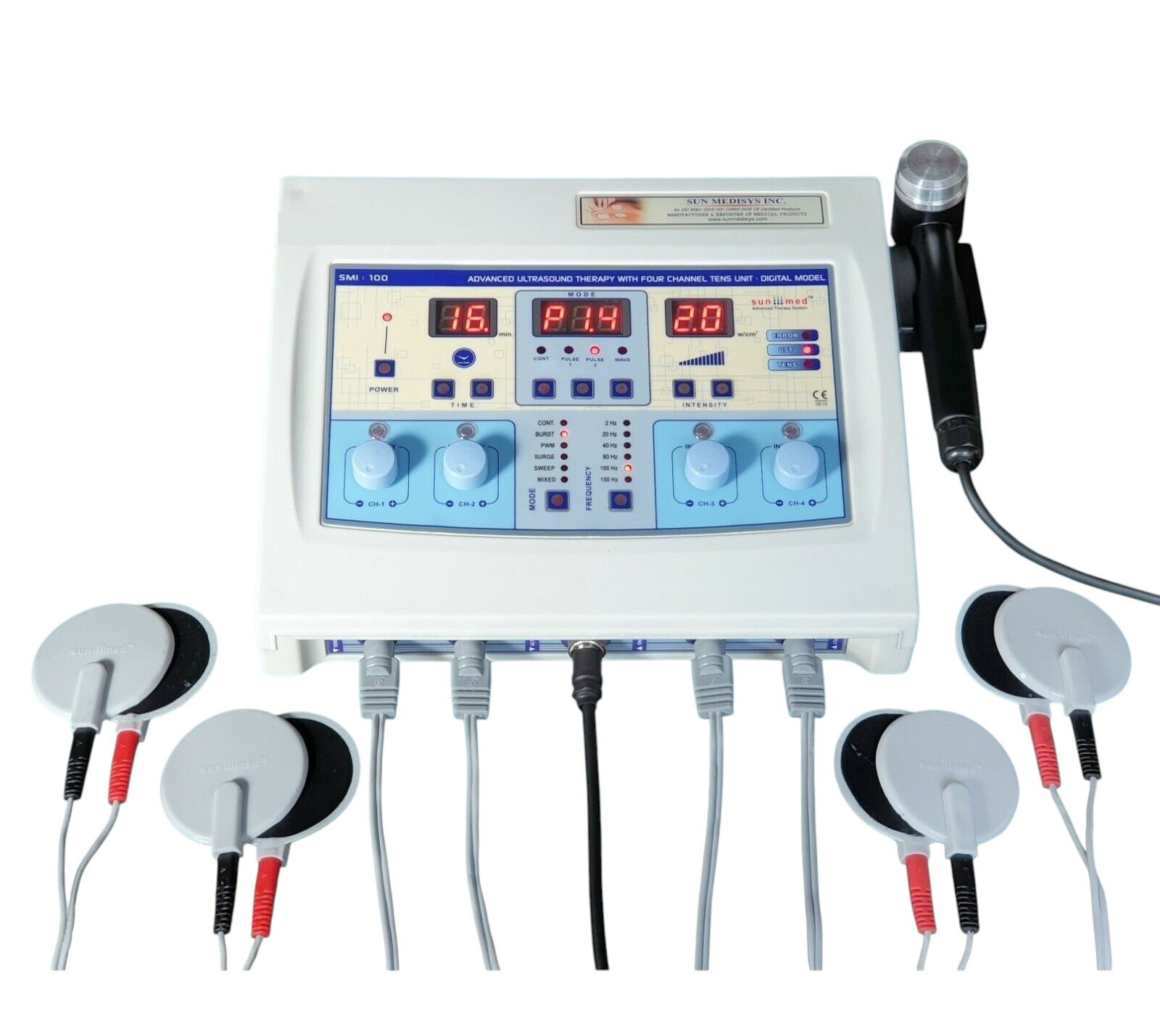 2 in 1 Unit Easy Home Professional use 4 Channel Tens Unit Muscle ...