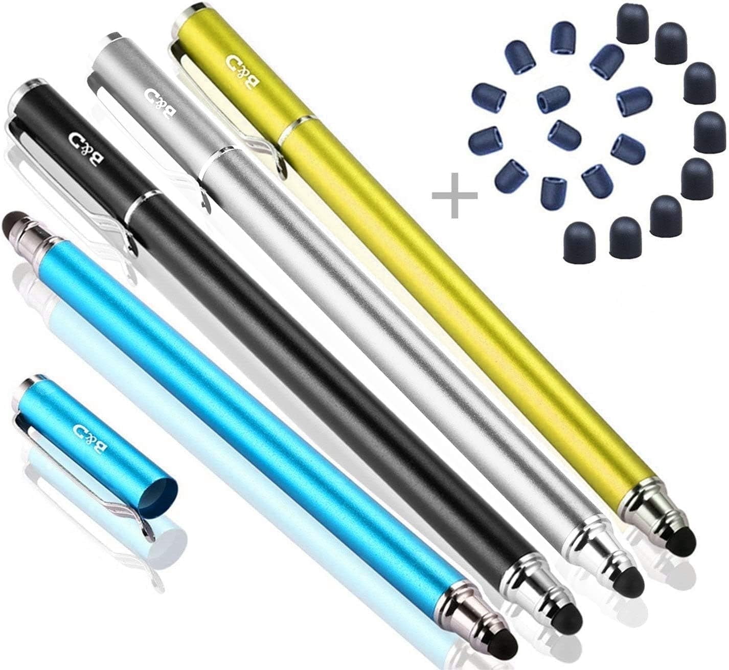Antier 2-in-1 Universal Capacitive Stylus/Styli 5.5" L with 20 Pcs ...