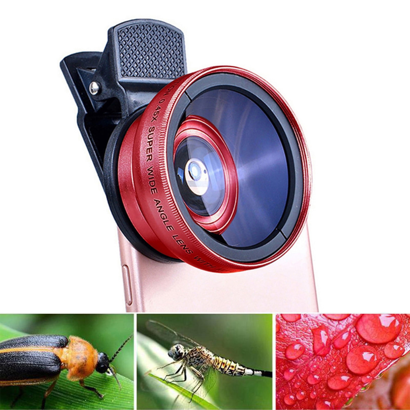 2-in-1 Universal Mobile Phone Lens Kit – 0.45X Super Wide-Angle + Macro ...