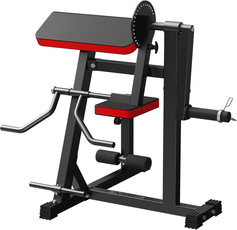 2-in-1 Upgrade Bicep Tricep Curl Machine with Foot Pedal and Adjustable Seat, Plate Loaded ...