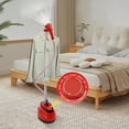 2-in-1 Use Standing Steamer with Ironing Board Red Freestanding Cloth ...