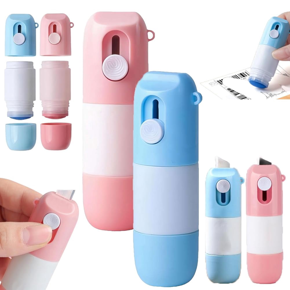 2-in-1 Utility Knife with Paper Correction Pen, Portable Label and ...