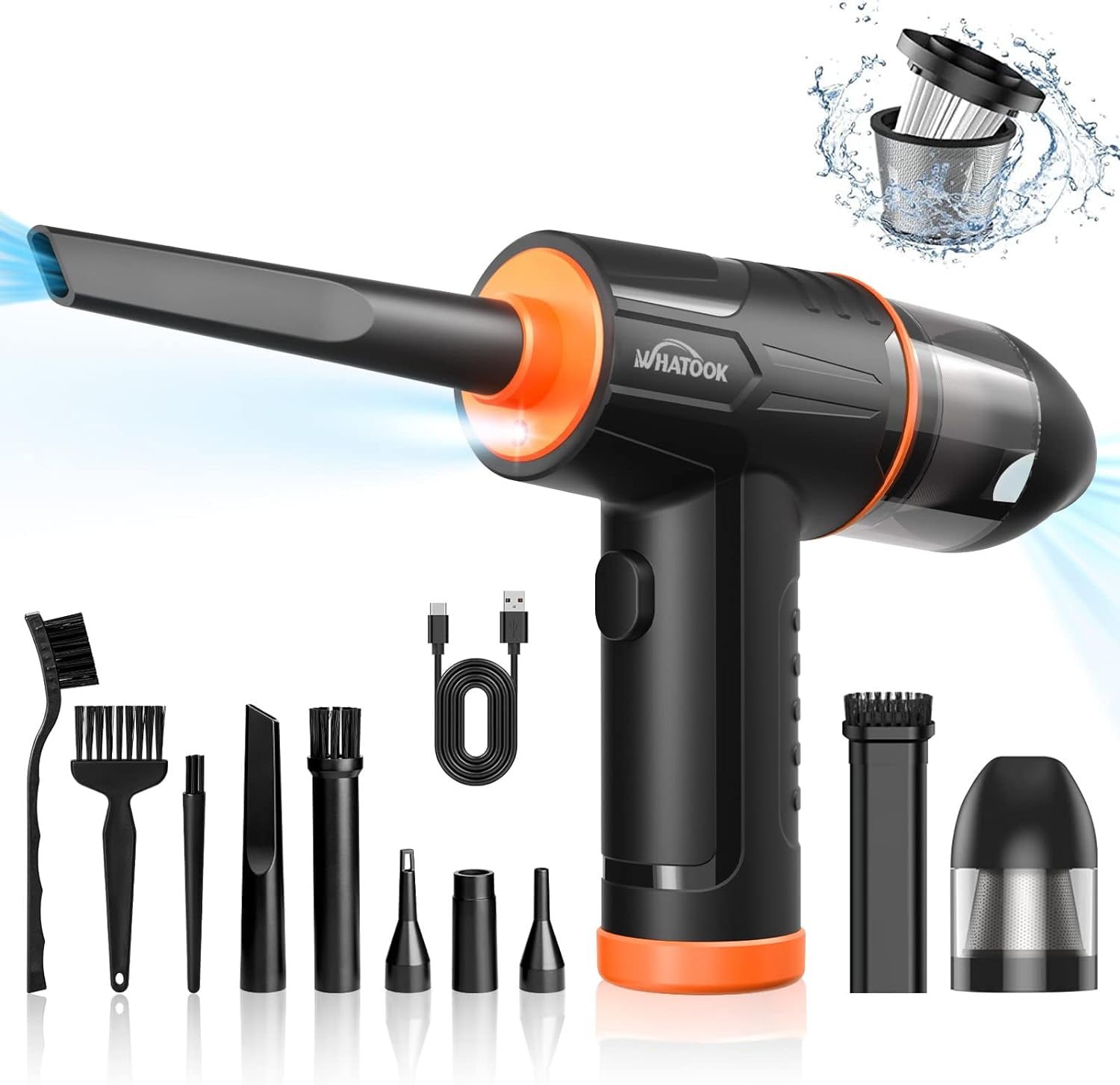 2-in-1 Vacuum Cleaner，Compressed Air Duster Blower，100000 RPM & 10 Kpa ...