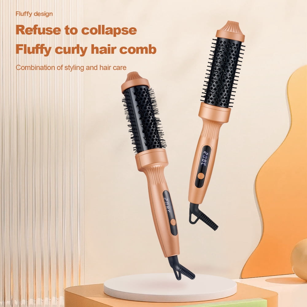 2-in-1 Volumizing Hot Brush and Hair Straightener Comb, Professional ...