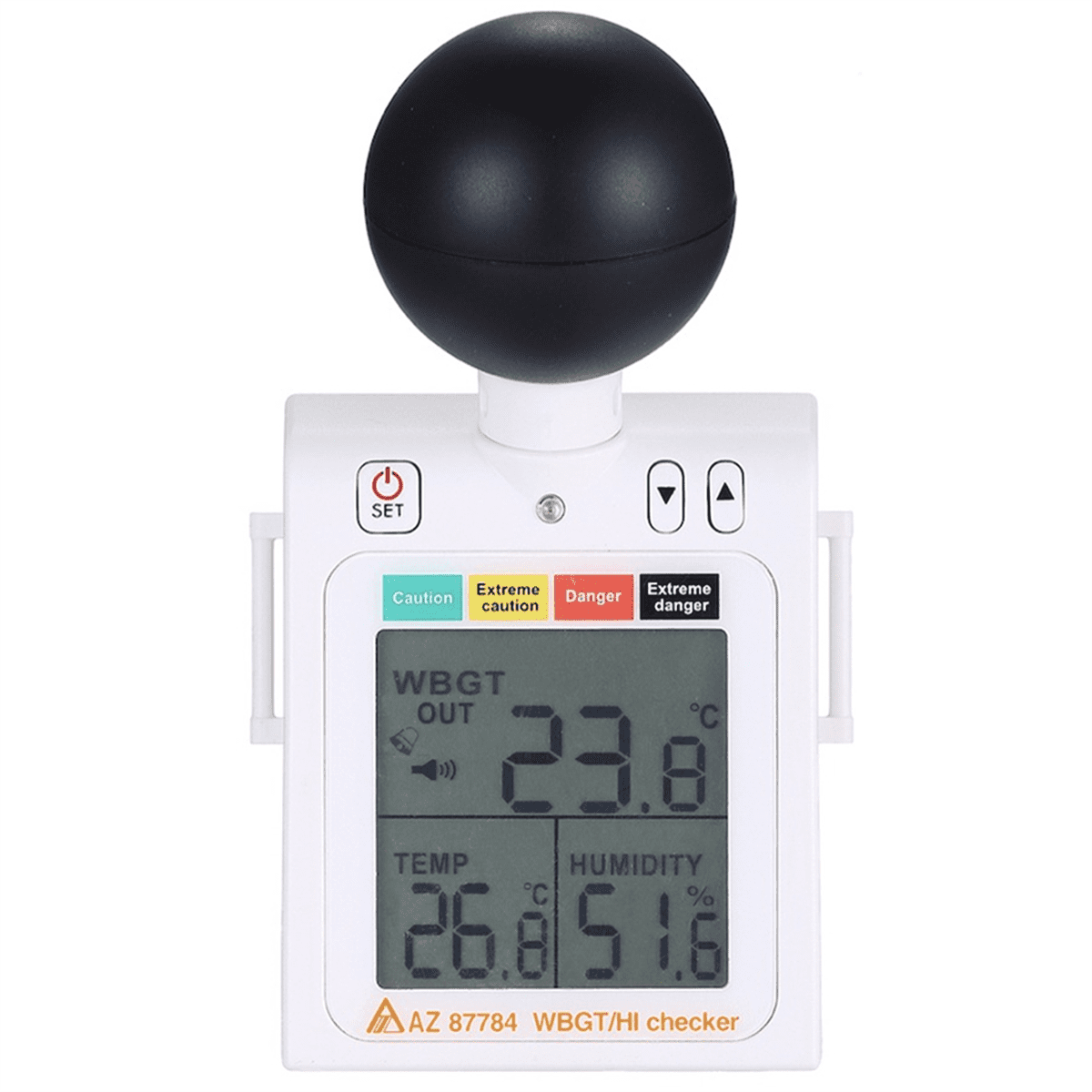 2-in-1 WBGT + HI Heat Index Checker Wet Bulb Globe Temperature Heat ...