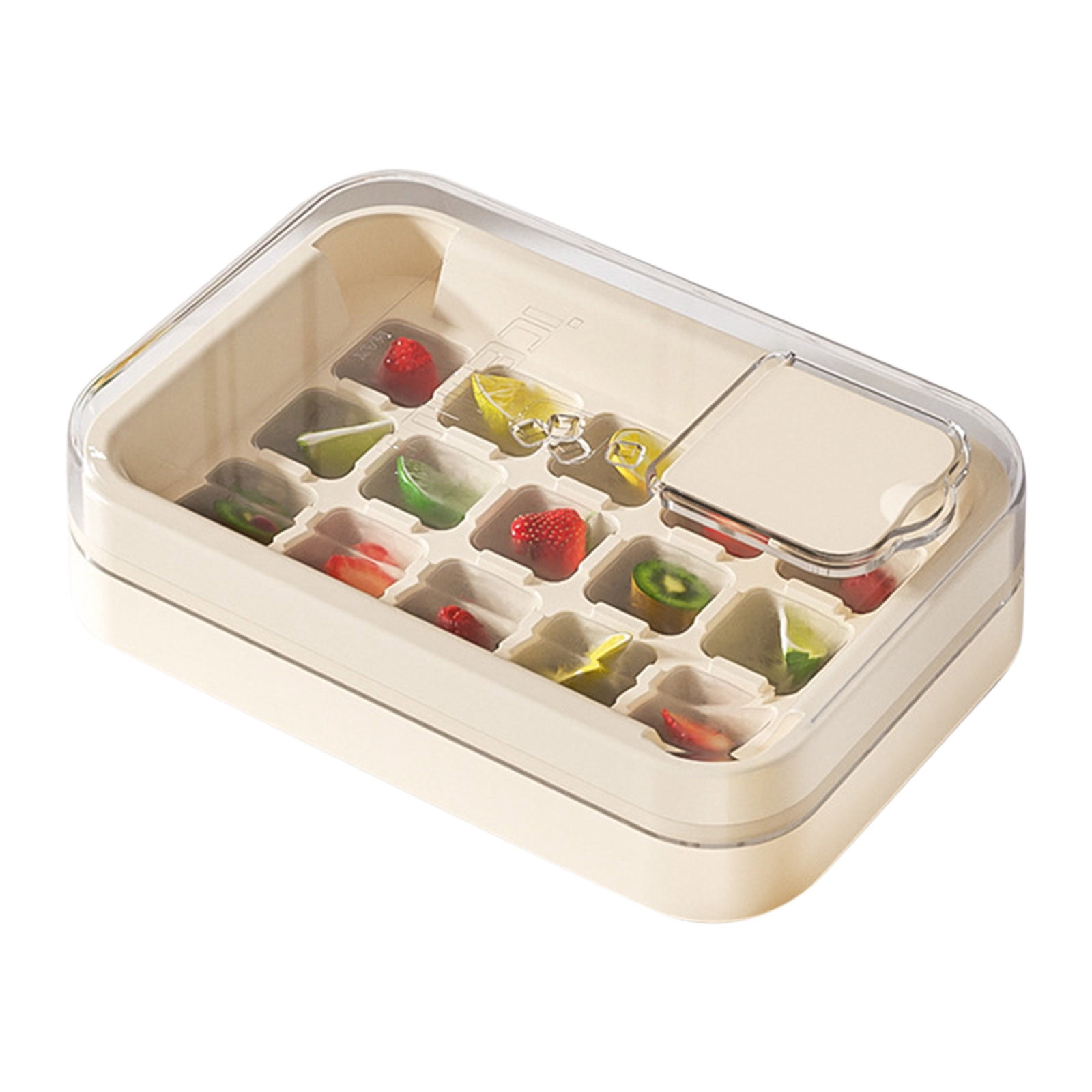 2-in-1 Water Bottle Ice Cubes Tray with Lid and Container - Portable ...