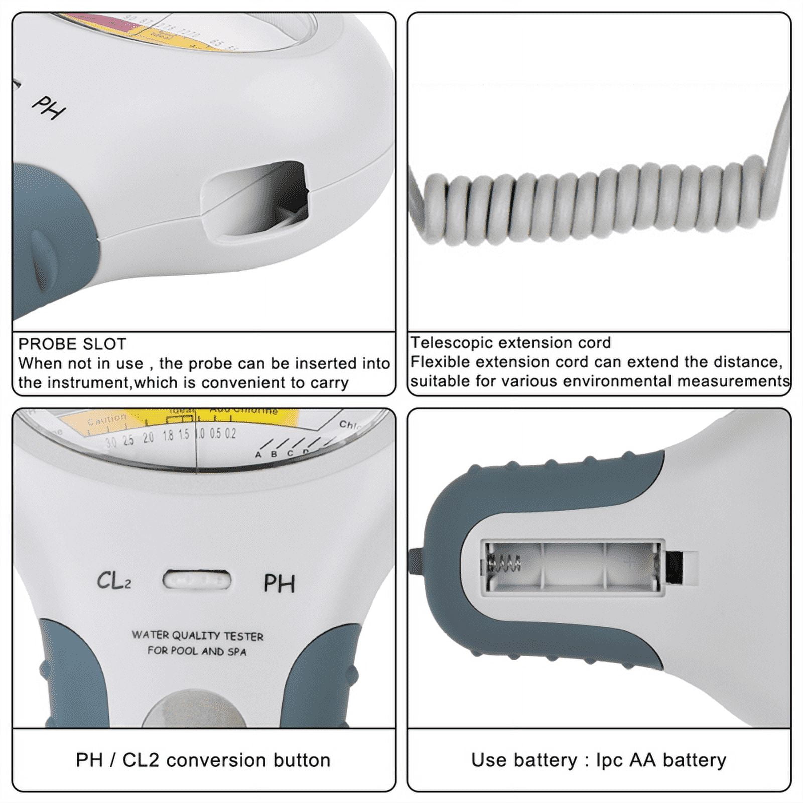 2 in 1 Water Quality Testing Device PC-102 PH Tester for Swimming Pool ...