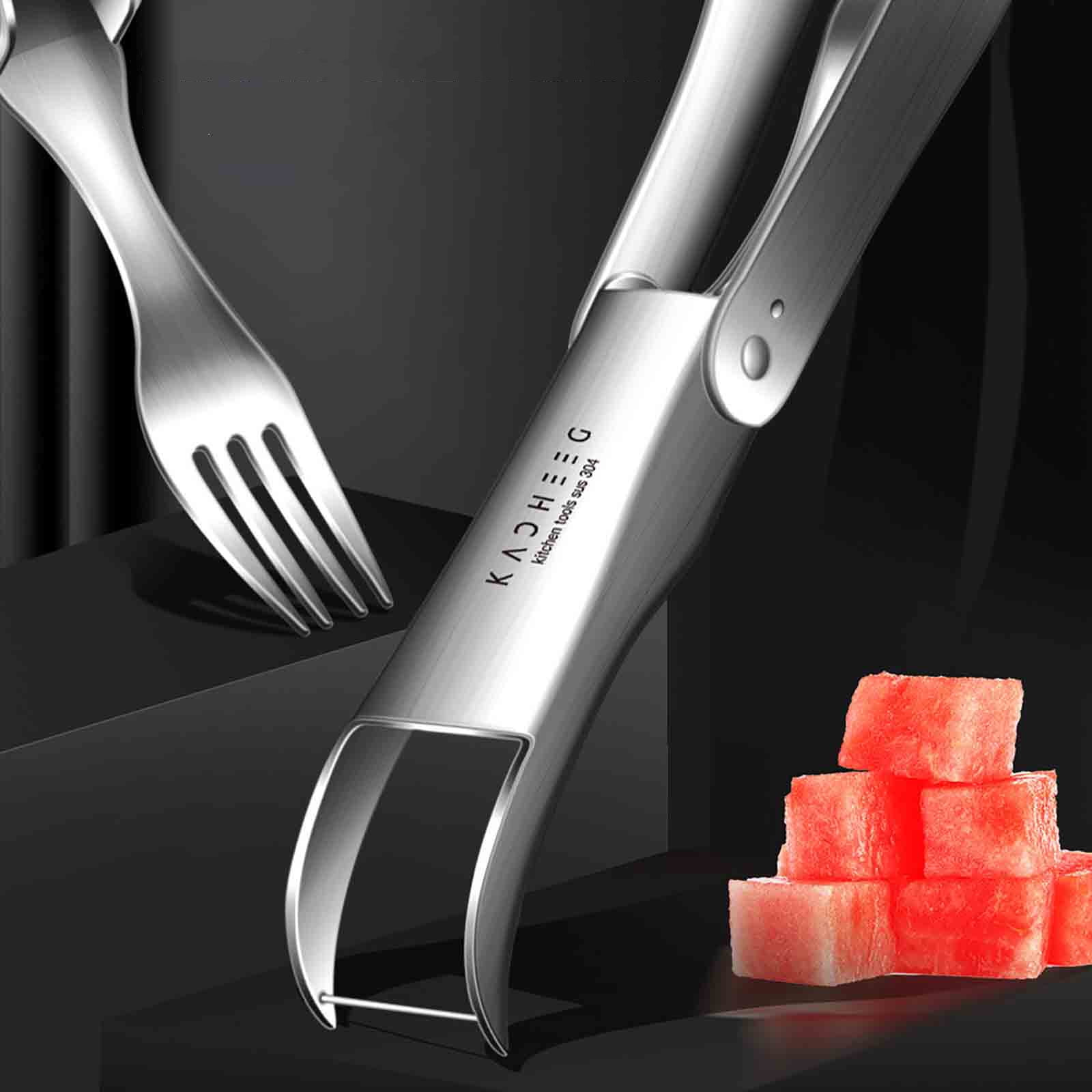 2-in-1 Watermelon Slicer and Fork Tool, 304 Stainless Steel Melon ...