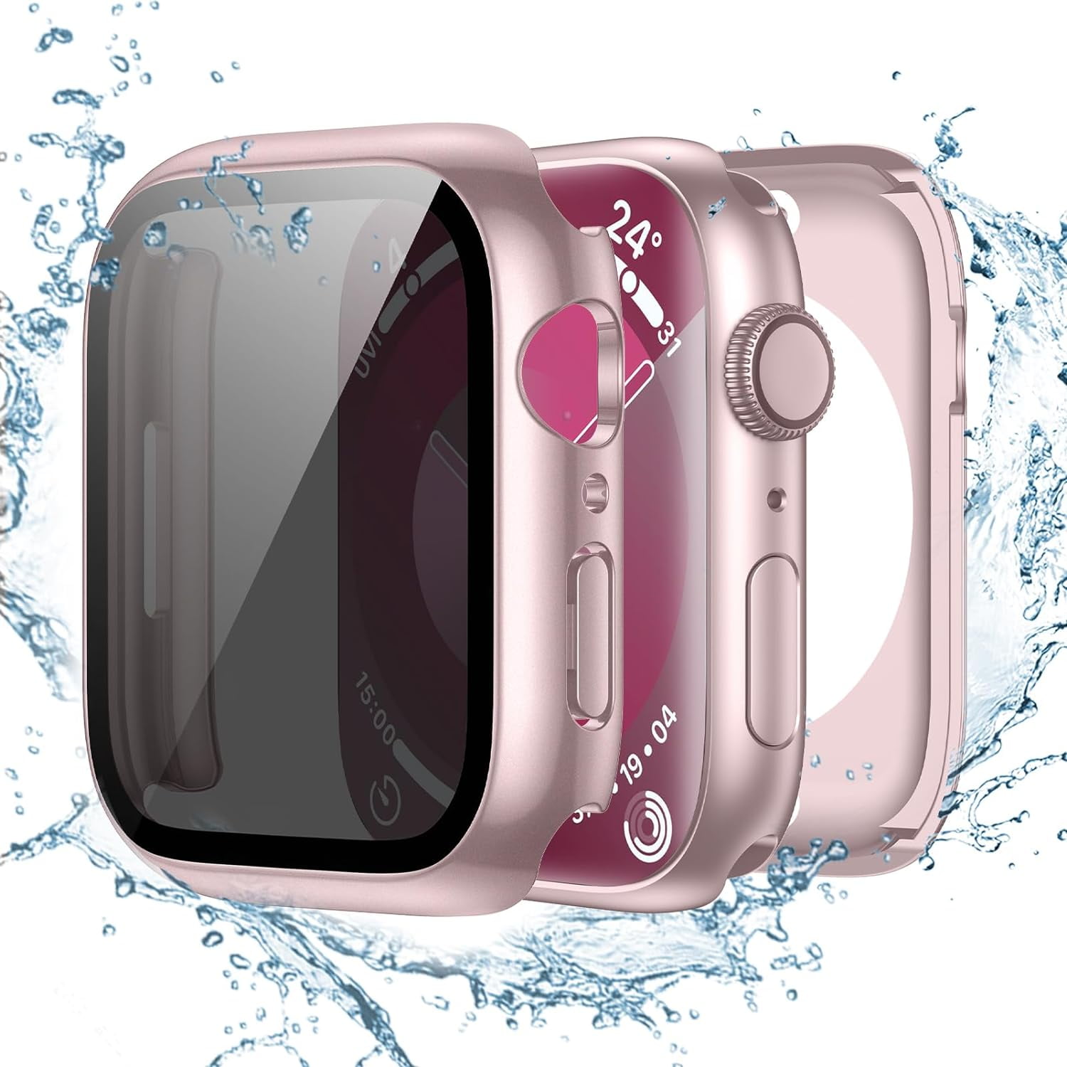 (2-in-1) for Waterproof Apple Watch Screen Protector Case Series 9 8 7 ...