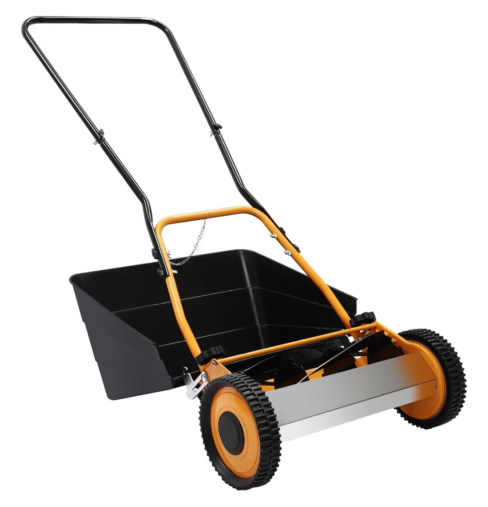 2-in-1 Wheeled Lawn Mower, 16" Reel Manual Lawn Mower Portable Push ...