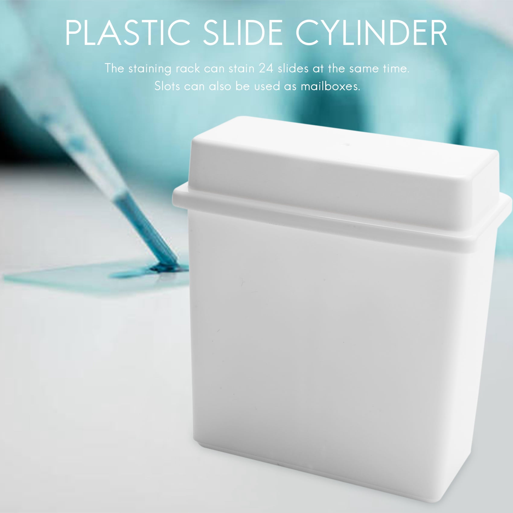 2 in 1 White 24 Pieces Microscope Slides Staining Rack Dish Set ...