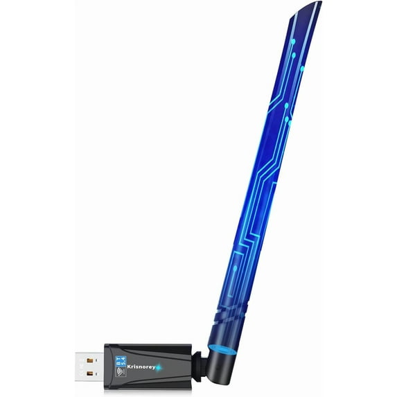 2-in-1 Wi-Fi 6 Bluetooth 5.4 USB Adapter for PC Laptop, 5dBi High Gain ...