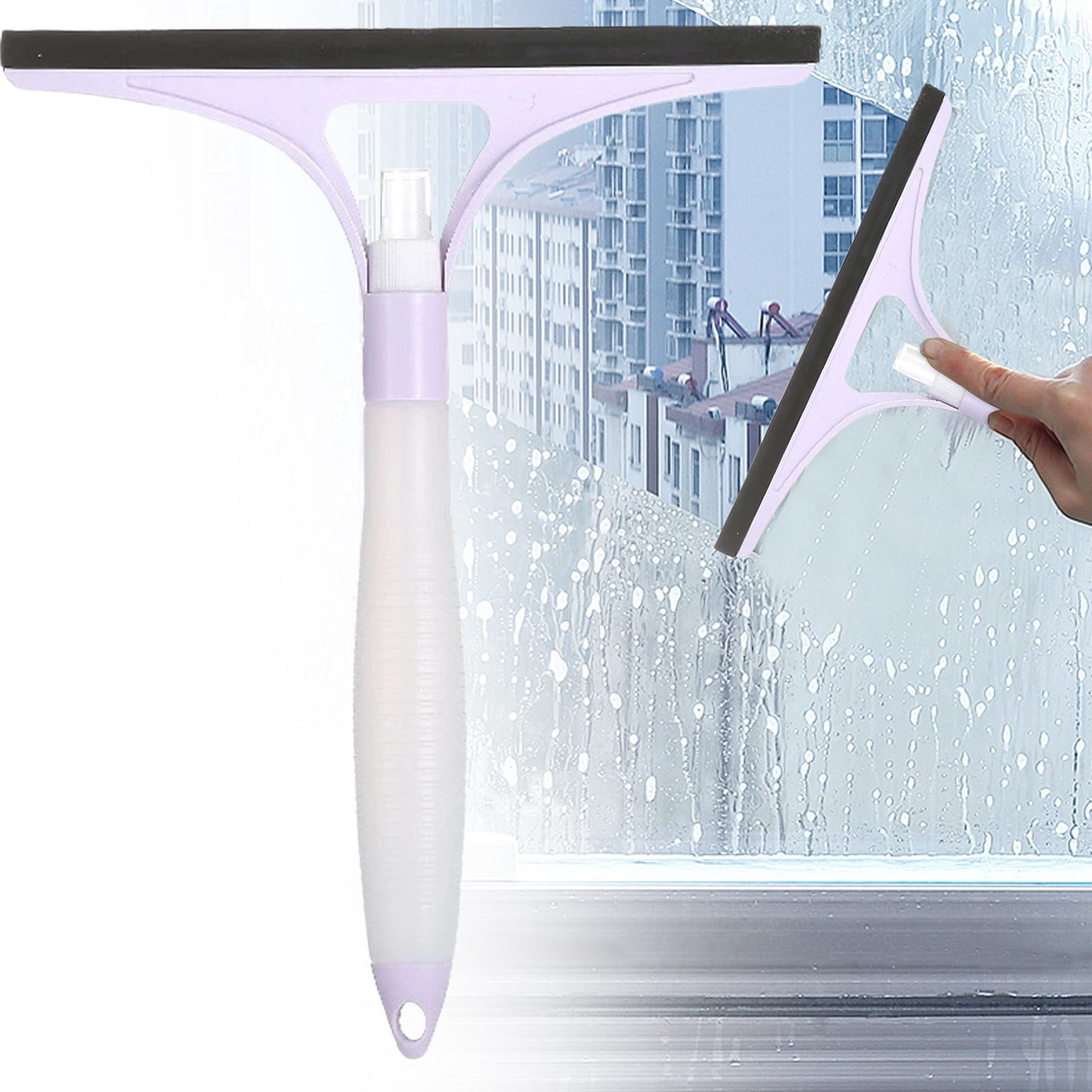 2-in-1 Window Squeegee with Spray Bottle – Car & Home Glass Cleaner Kit ...