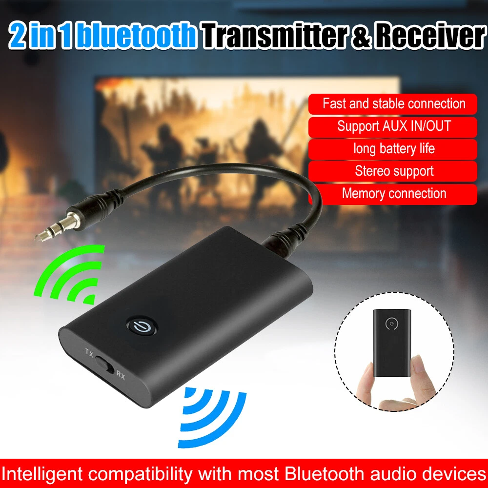 2-in-1 Wireless Bluetooth 5.0 Transmitter Receiver Adapter Audio 3.5mm ...