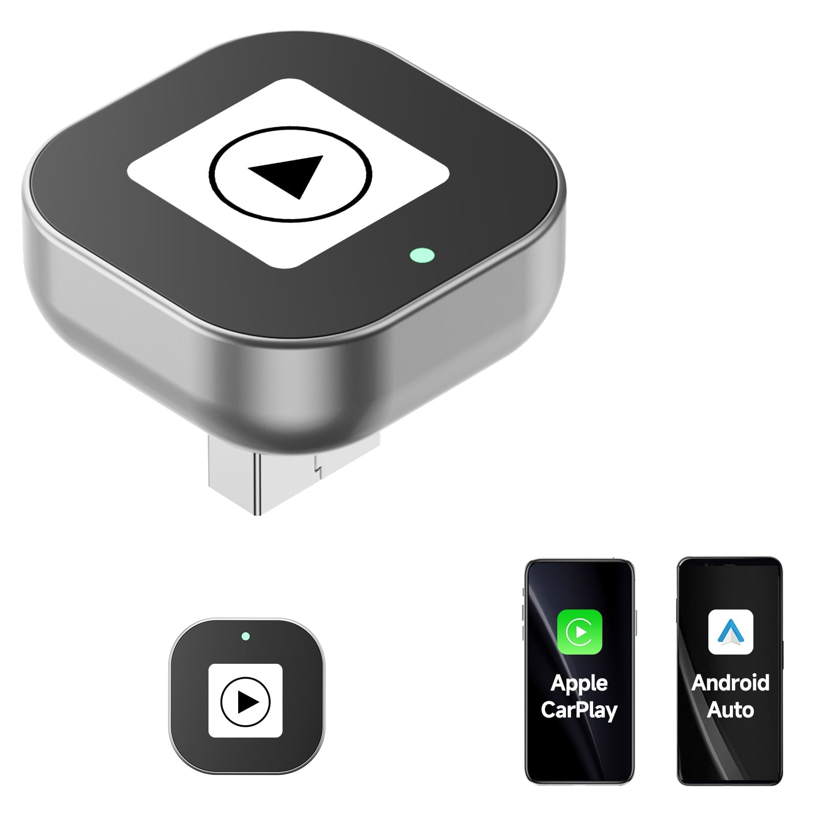 2 in 1 Wireless CarPlay Adapter Converts Wired to Wireless for Factory ...