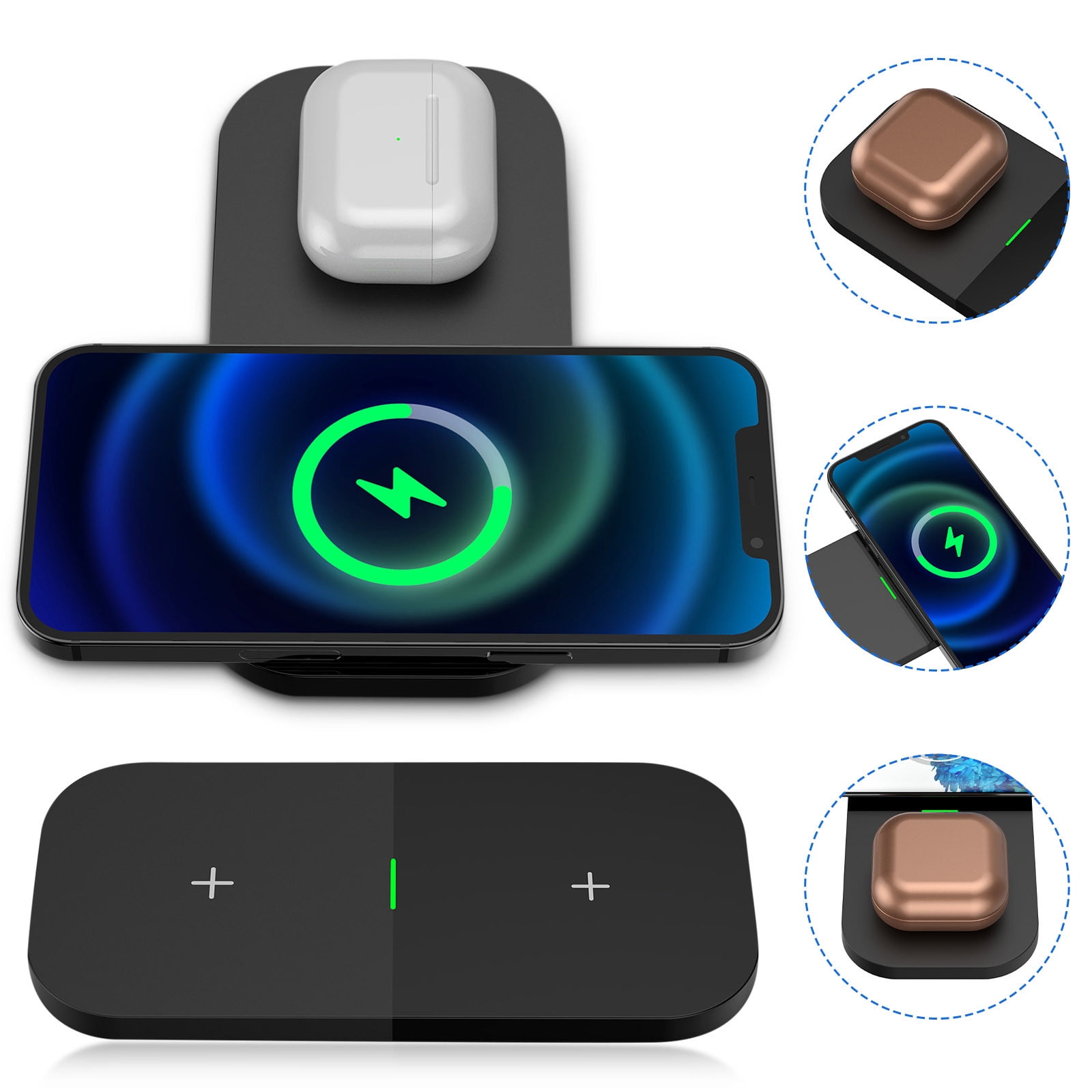 2-in-1 Wireless Charger,Magnetic Wireless Charger for All Smartphones ...