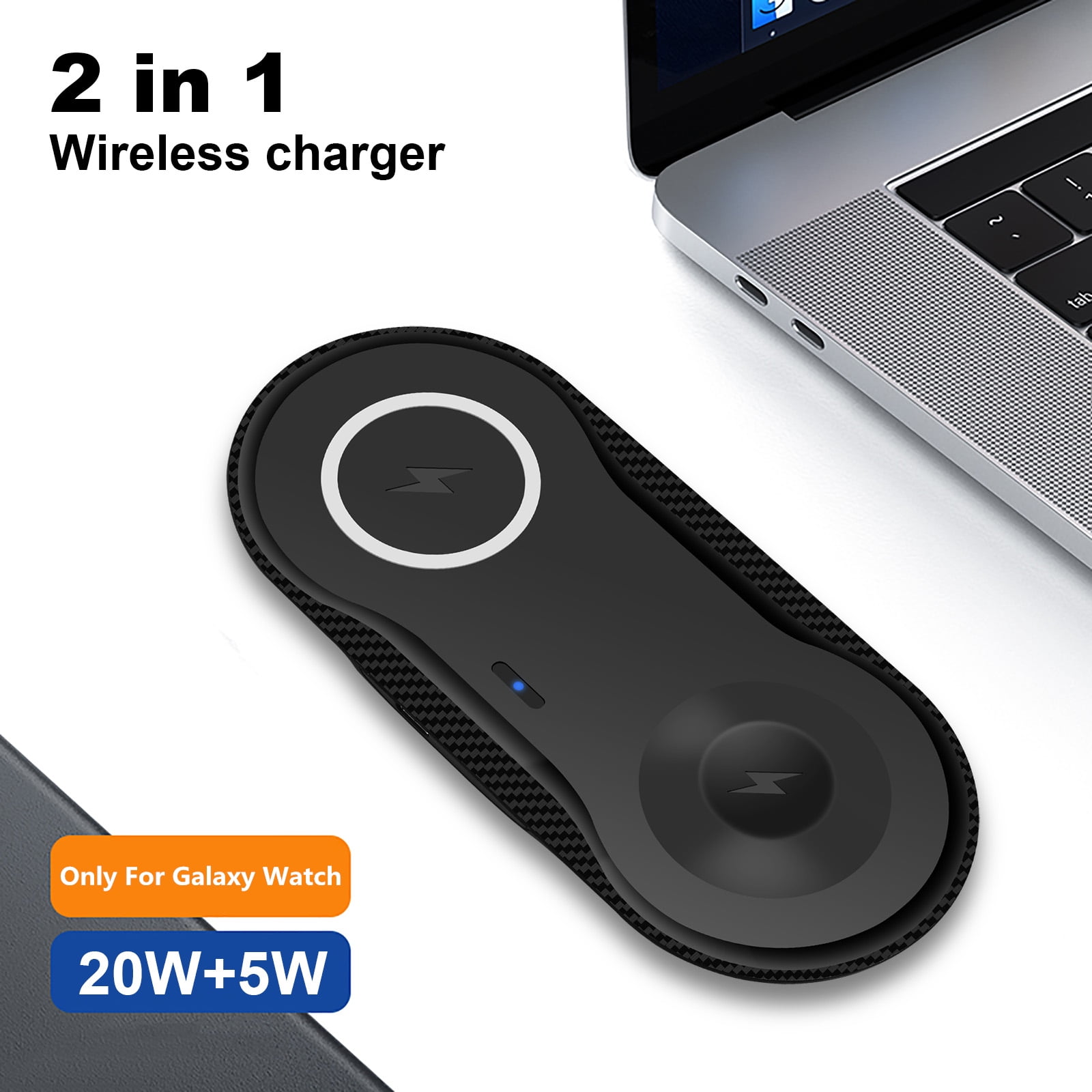 2 in 1 Wireless Charger Station for Galaxy Watch 5 Pro 4 3 Active 2 25W ...