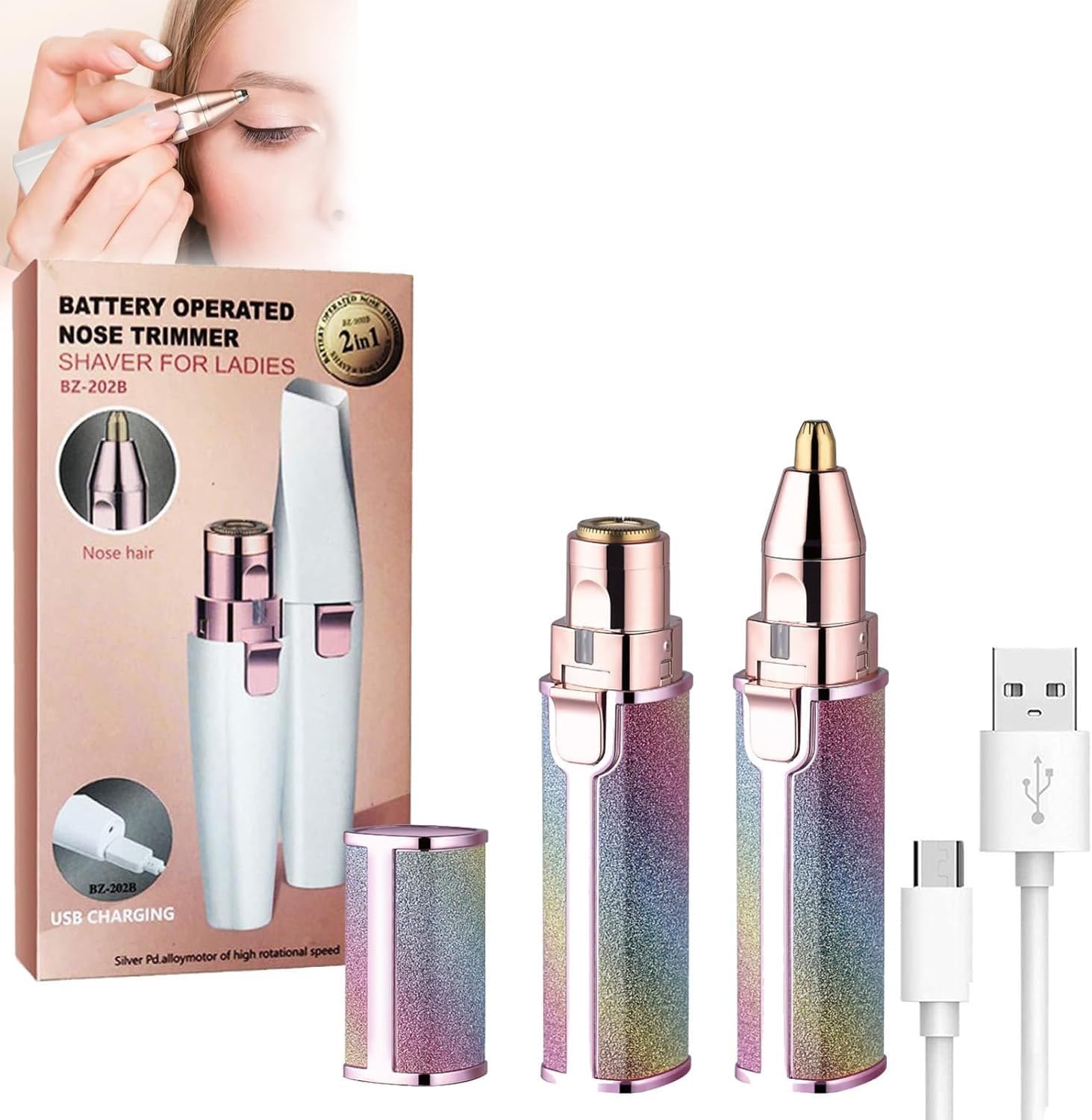 2-in-1 Women's Eyebrow and Facial Hair Removal Device, 2025 New Eyebrow ...