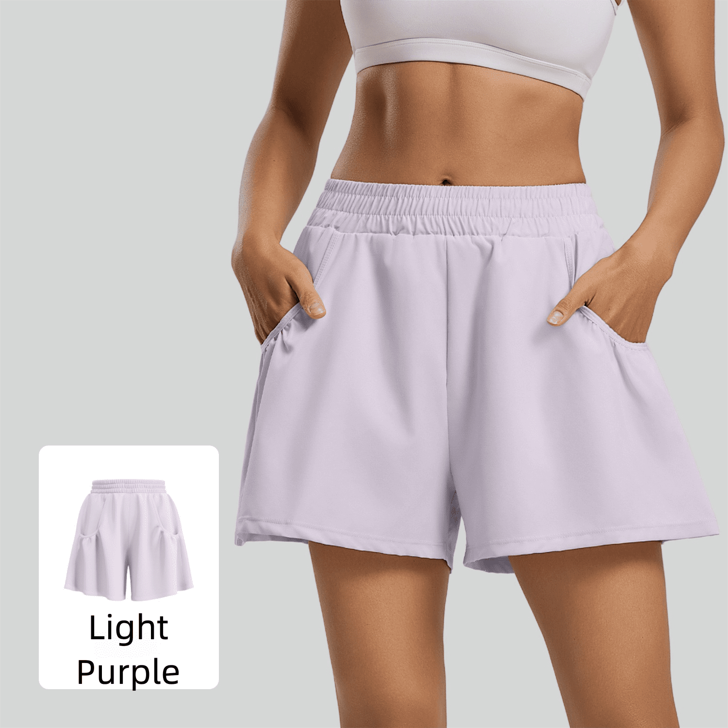 2-in-1 Womens Athletic Shorts with Pockets,High Waisted Quick Dry ...