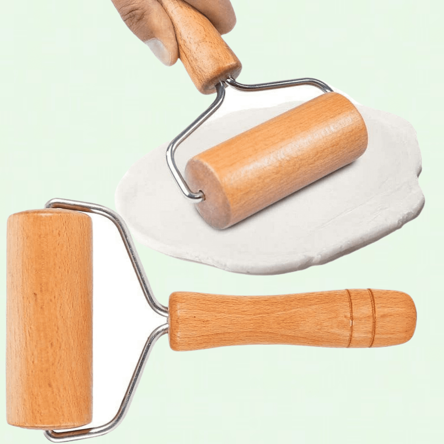 2-in-1 Wooden Roller for Diamond Painting, Craft Clay, Ceramic, Pottery ...